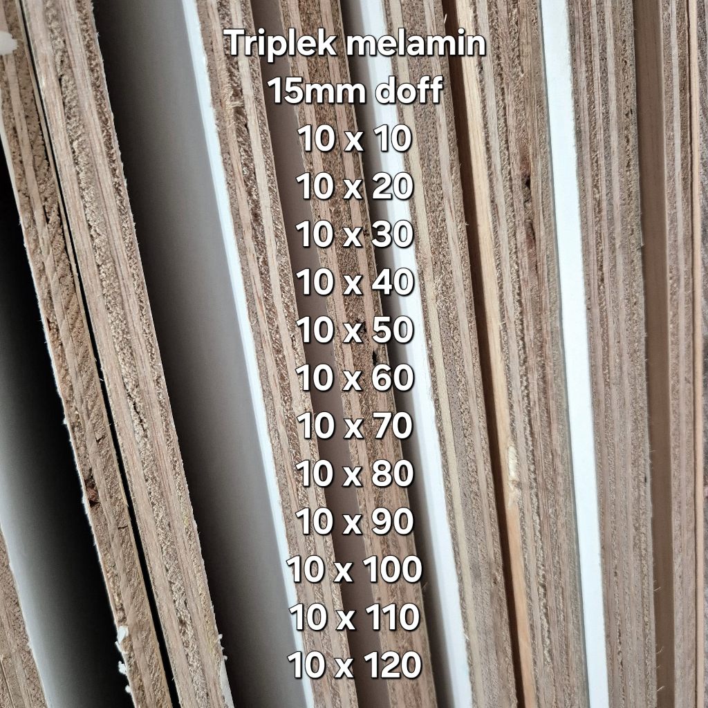 Jual Triplek melamin putih custom 15mm doff 1 sisi lbar 10 cm | Shopee ...