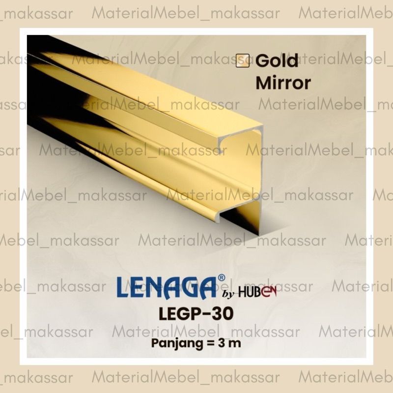 Jual Profil Aluminium Edging Tarikan GP 30 Mirror / Gold Mirror Lenaga ...