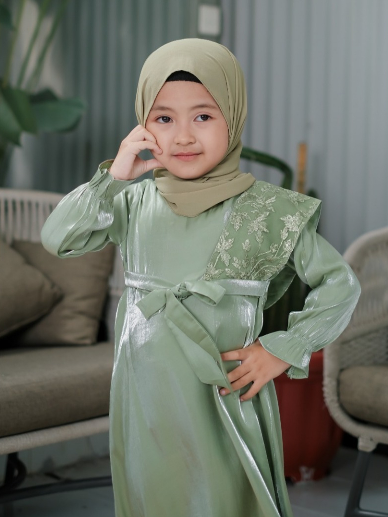 Jual Sweet Joey - Set Sarimbit Keluarga Lebaran Idul Fitri Dan Idul Adha - Shimmer Sage Green ...