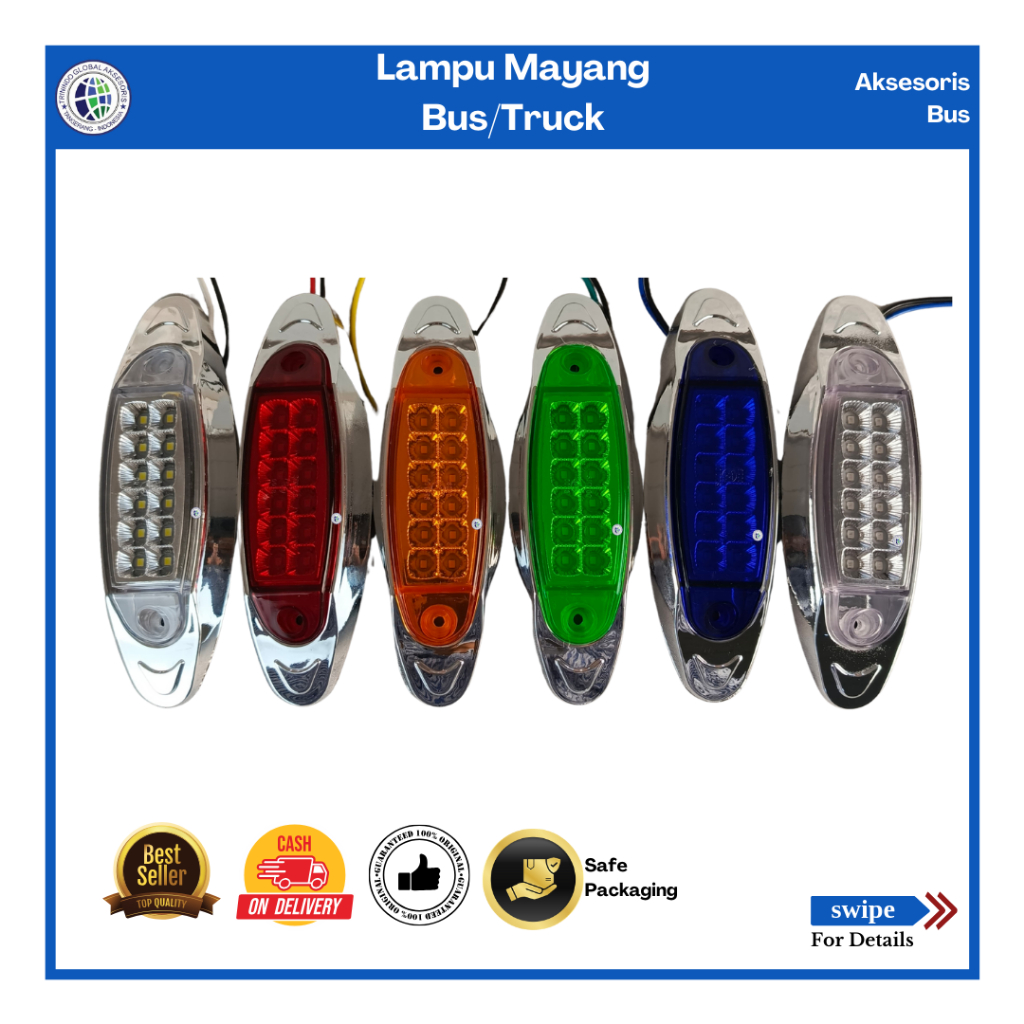 Jual Lampu Mayang bus truk LED/Lampu LED Bak Samping Truck/Lampu Seri Bus 12-24 Volt | Shopee ...