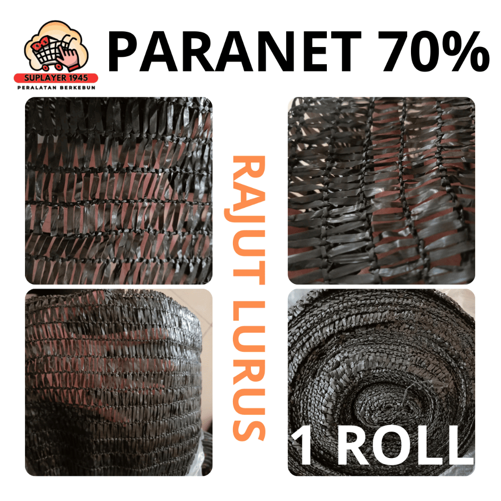 Jual ( 1 ROLL ) Paranet Rajut Lurus 70% panjang 100 meter x lebar 3 ...