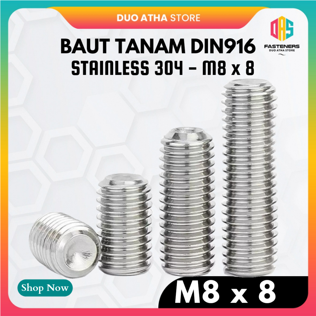 Jual Baut Tanam L M8 x 8 / L-Set Socket M8x8 Stainless SS304 | Shopee Indonesia