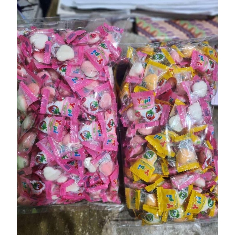 Jual permen yupi loss yupi pink kiss strawberry kemasan 500gr | Shopee ...