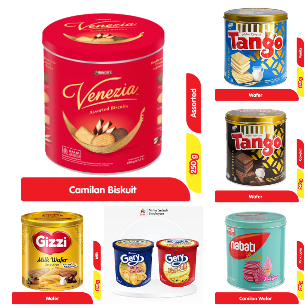 Jual Arnotts Venezia Biskuit Kaleng Bulat, tango, nissin, nabati, Gery ...
