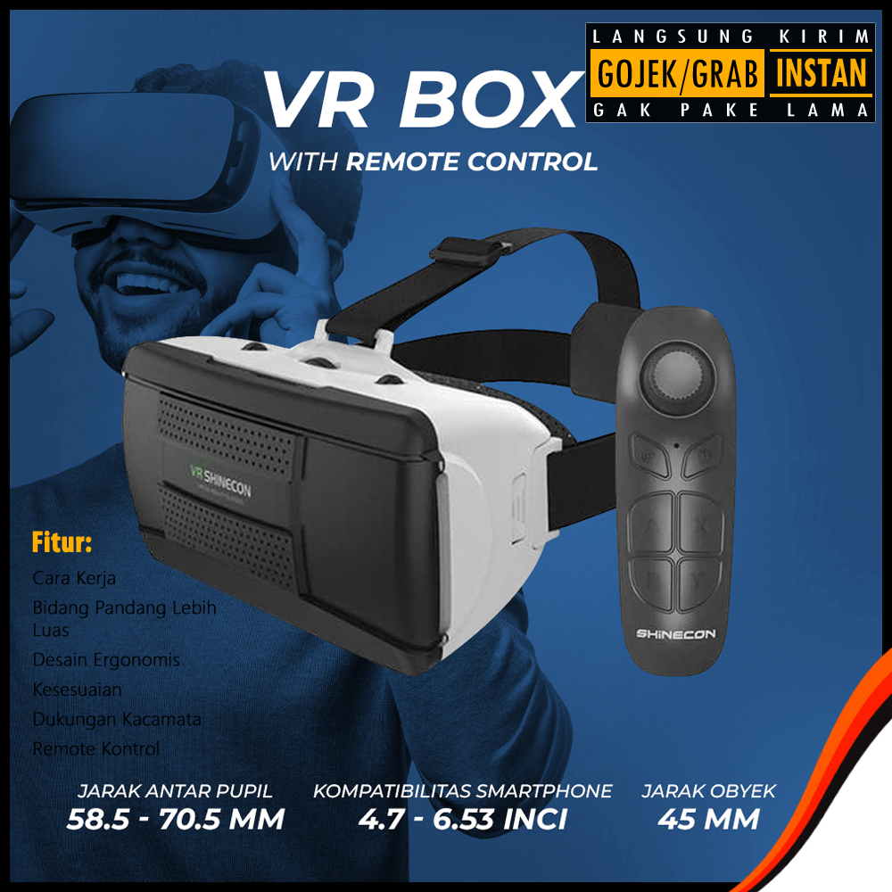 Jual Shinecon VR Box IMAX Giant Screen Virtual Reality with Remote - SC-G06B - Black | Shopee ...