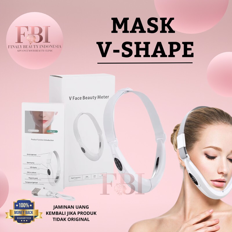 Jual V Shape Face Slimming Lifting Device EMS Facial Massager Masker Chin V-Type Lifter Red Blue ...