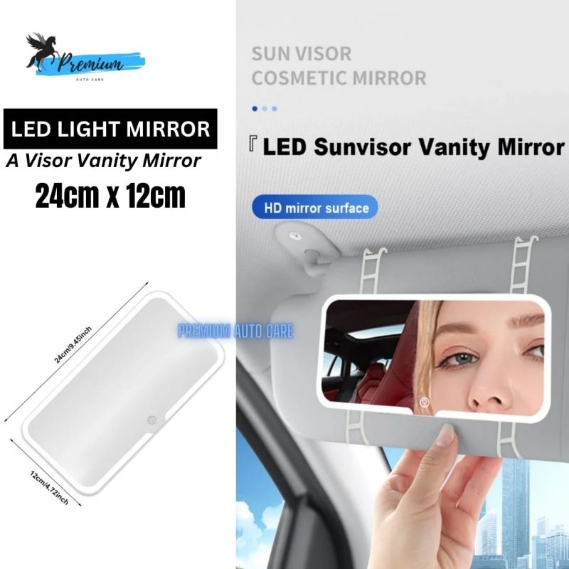 Jual LED Light Mirror Car / PREMIUM LED Makeup Mirror / Cermin Sun ...