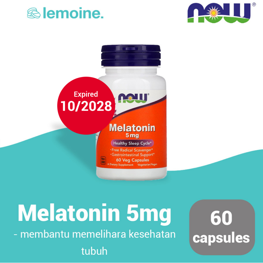 Jual NOW Foods Melatonin 5mg Suplemen untuk Mengatasi Masalah Susah ...