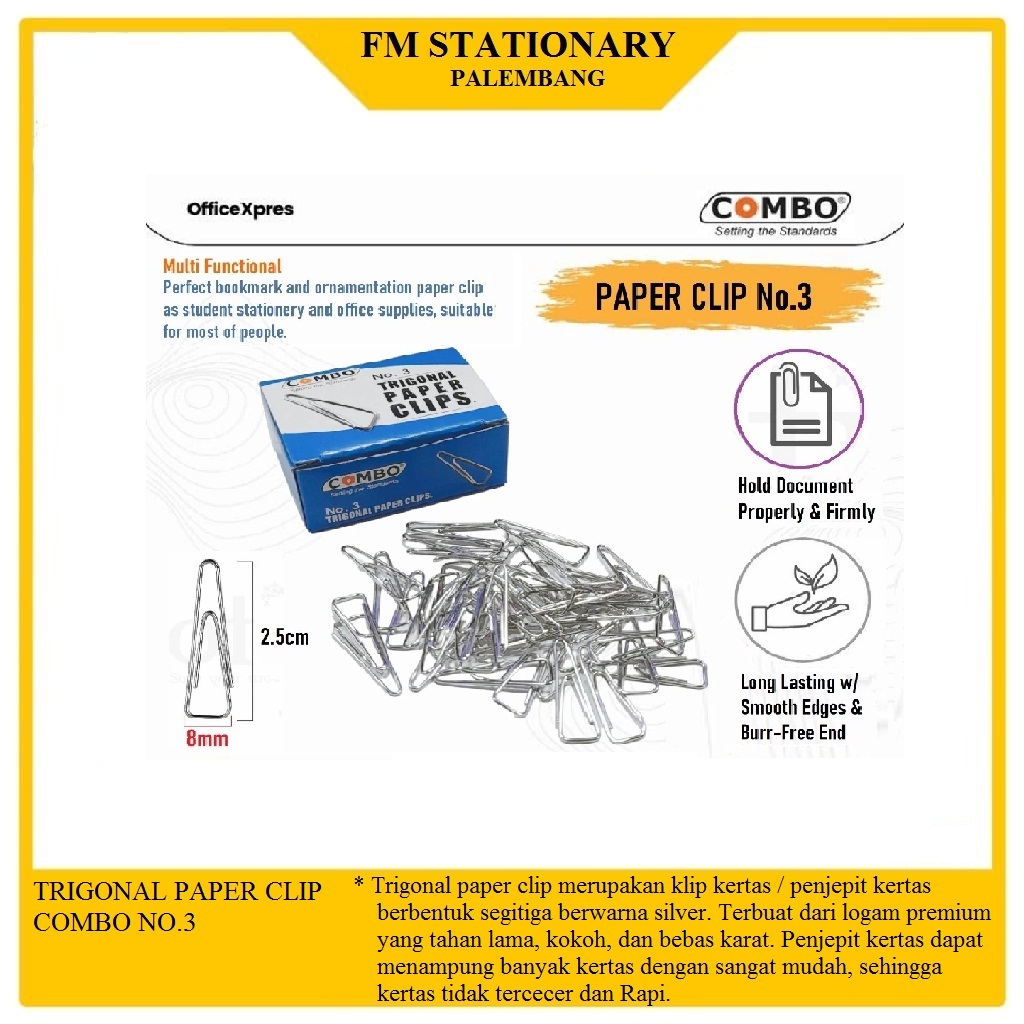 Jual Trigonal clip / penjepit kertas 1 pack(isi 10 box) | Shopee Indonesia