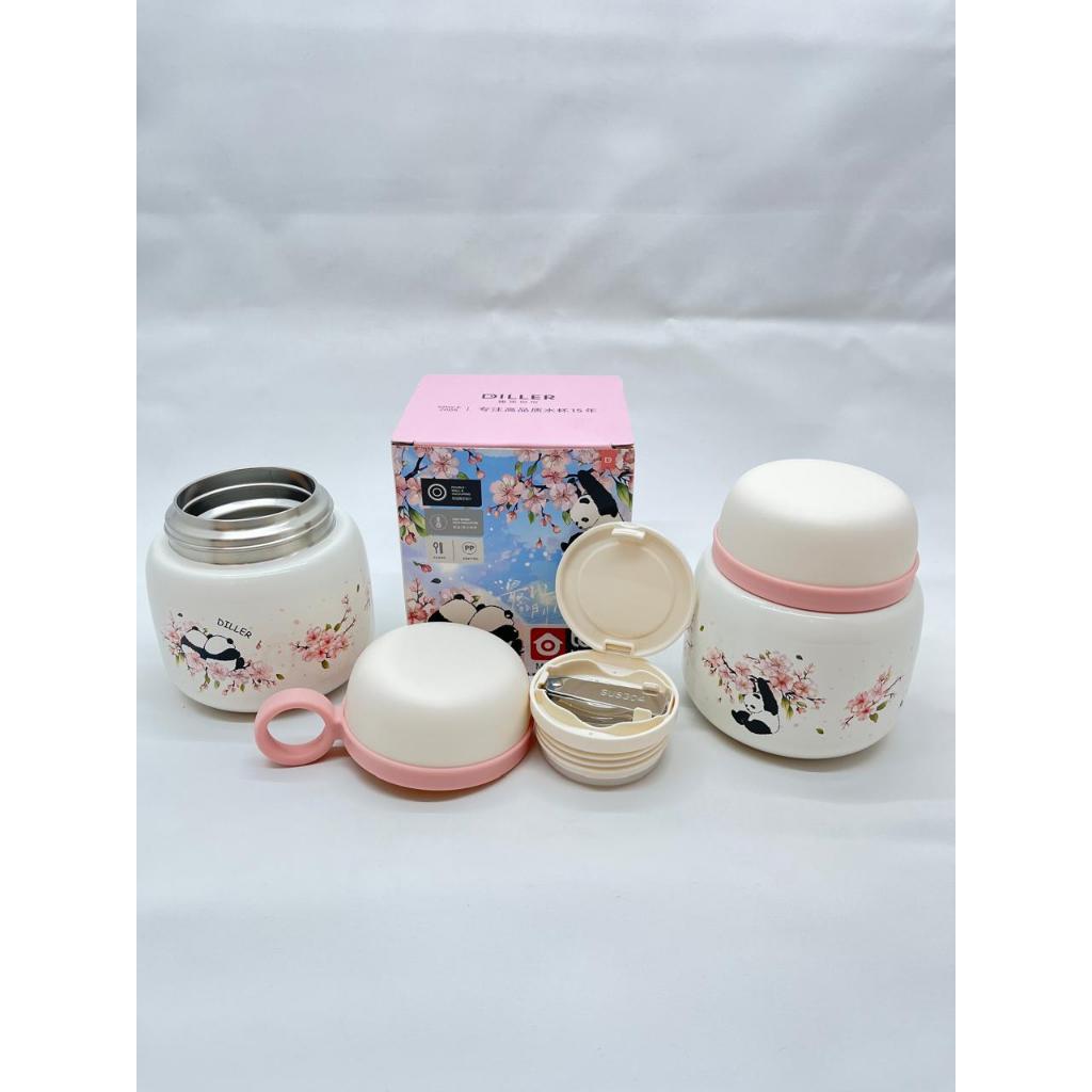 Jual DILLER Lunch Jar Termos Makan Panda Sakura – 520ML | Shopee Indonesia