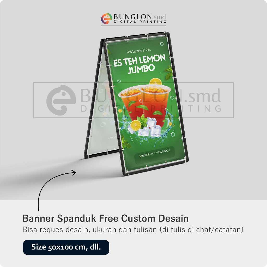 Jual PRINT CETAK SPANDUK BANNER ES TEH LEMON JUMBO BISA CUSTOM | Shopee ...