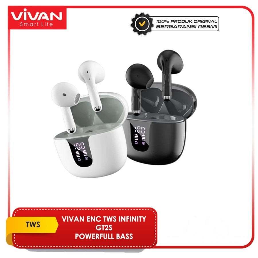 Jual VIVAN ENC TWS GT2S Dengan Mic Super Jernih Latensi Rendah 38ms BT ...