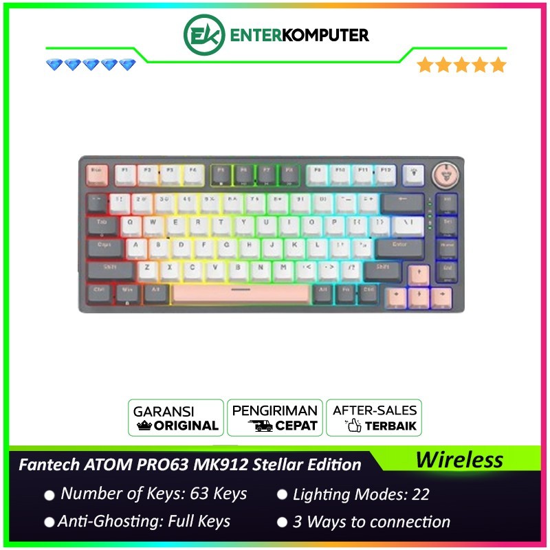 Jual Fantech ATOM PRO63 MK912 Stellar Edition 60% Wireless Mechanical ...