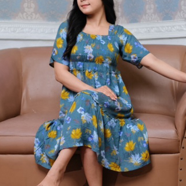 Jual Homedress/Daster greenly smoke full karet PREMIUM | Shopee Indonesia
