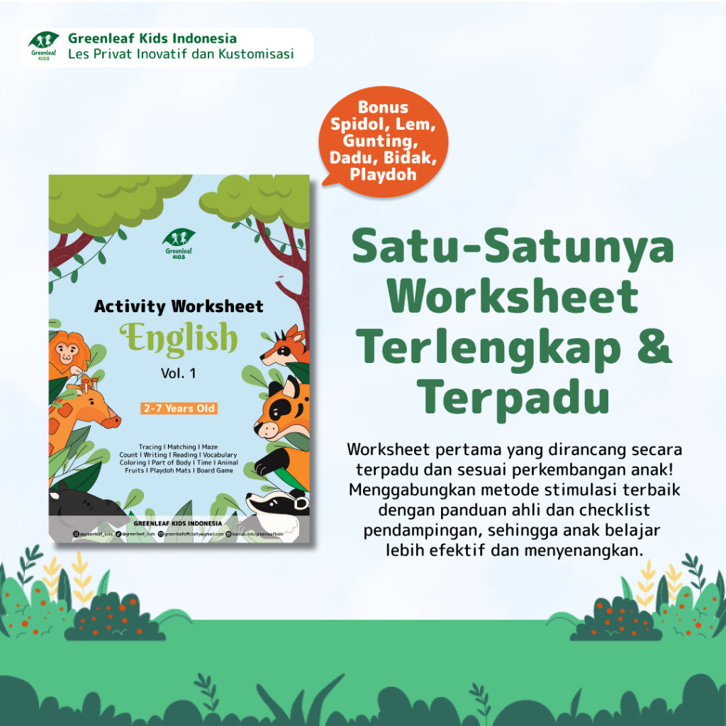 Jual Worksheet anak paud bahasa inggris 5-in-1: Aktivitas Interaktif ...