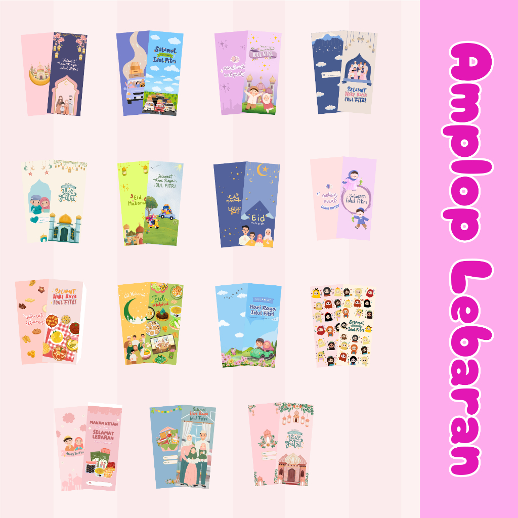 Jual Amplop Lebaran Idul Fitri Motif Unik Panjang Jumbo Premium ...