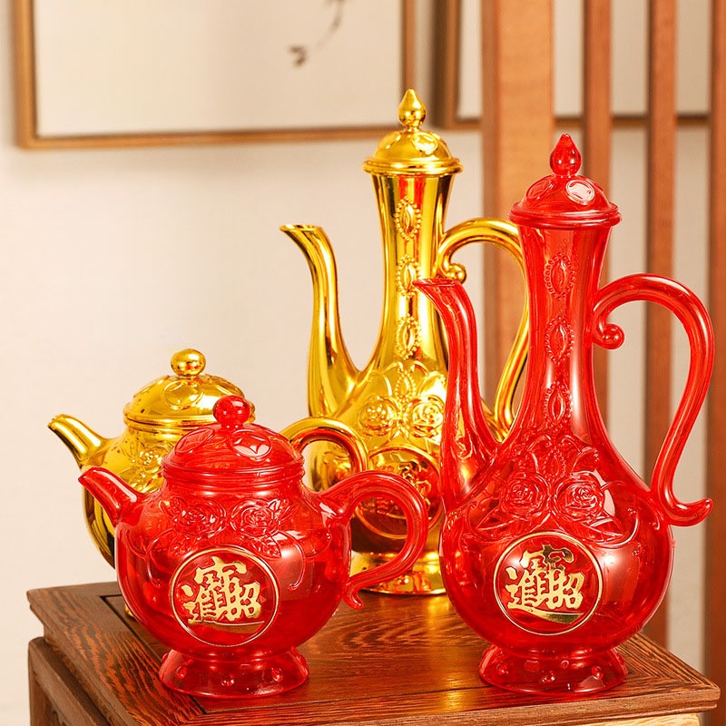 Jual Teco Teko Seduh Teh Sembahyang Cao Cai Jin Bao Teko Puja Merah ...