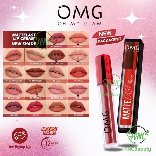 Jual OMG OH MY GLAM MATTE LAST LIP CREAM 2,9g | Shopee Indonesia