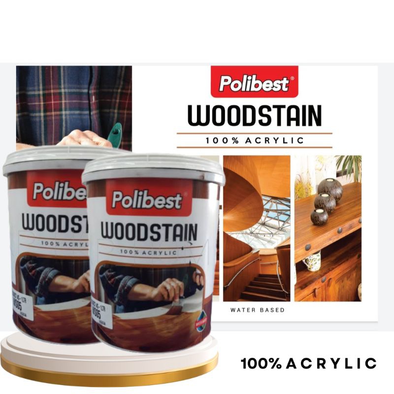 Jual CAT POLITUR POLIBEST WOODSTAIN 100% ACRYLIC | Shopee Indonesia