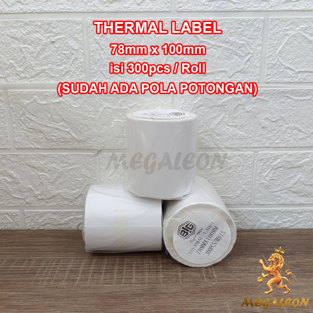 Jual Isi 300 pcs, Label Stiker Thermal 78x100 78x100mm 80x100 ...