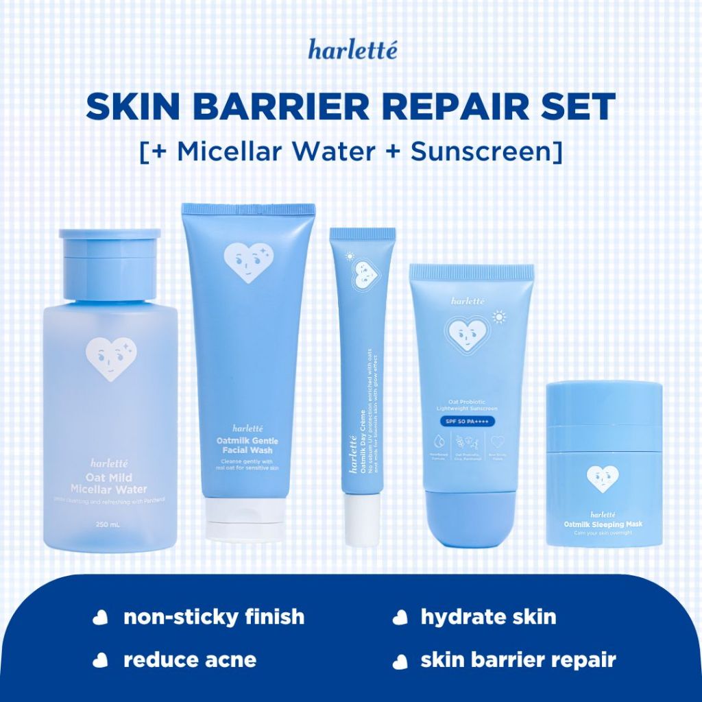Jual Harlette Oatmilk Bundle [+ MICELLAR WATER +SUNSCREEN] | 5 PRODUK ...
