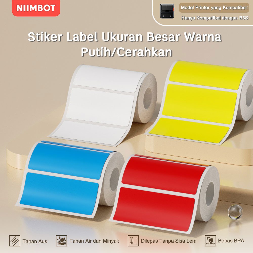 Jual NIIMBOT B31/B3S Stiker Label Putih/Warna,Cocok Untuk Makanan, Kue ...