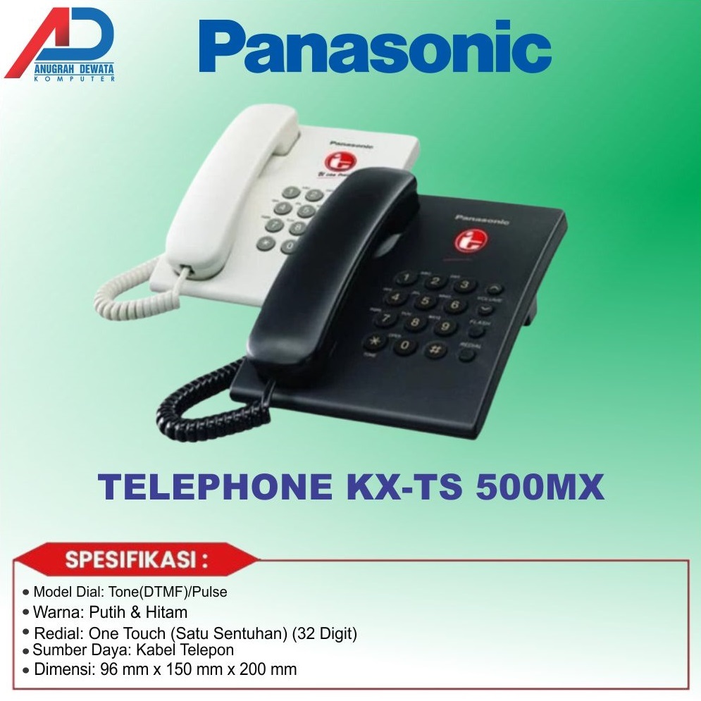 Jual Telephone Single Line Panasonic KX-TS500MX - PesawatTelepon Kantor / Rumah | Shopee Indonesia