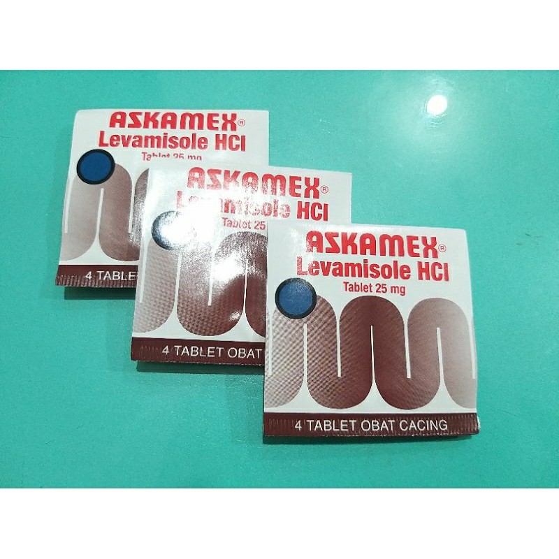 Jual ASKAMEX 1 STRIP ISI 4 TABLET OBAT CACING | AZKAMEX | Shopee Indonesia