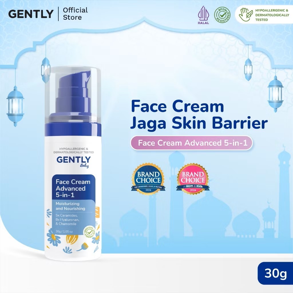 Jual GENTLY Baby Face Cream Advanced 5-in-1 dengan 5x Ceramide dan 8x ...