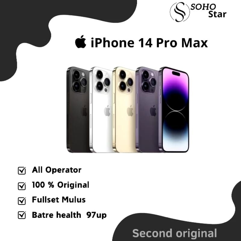 Jual IP 14pro/14promax 512GB 256GB 128GB 1TB Second bekas original ...