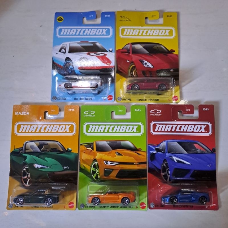 Jual MATCHBOX NEW 2025 MAZDA MIATA LOTUS JAGUAR CAMARO CORVETTE ...