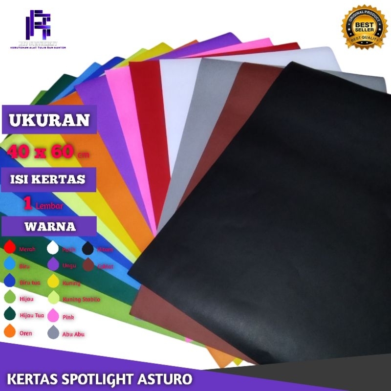Jual Kertas Spotlight Asturo/Kertas Karton Asturo Warna Per 1 Lembar ...