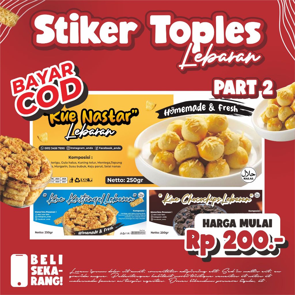 Jual Stiker kue lebaran mika tinggal tempel part 2 | Shopee Indonesia