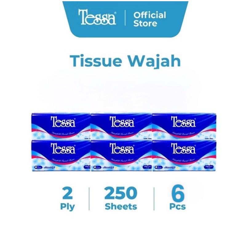 Jual (Paket 6pcs) Facial Tissue Tessa 250s TP-22 | Tisu Wajah Lembut ...