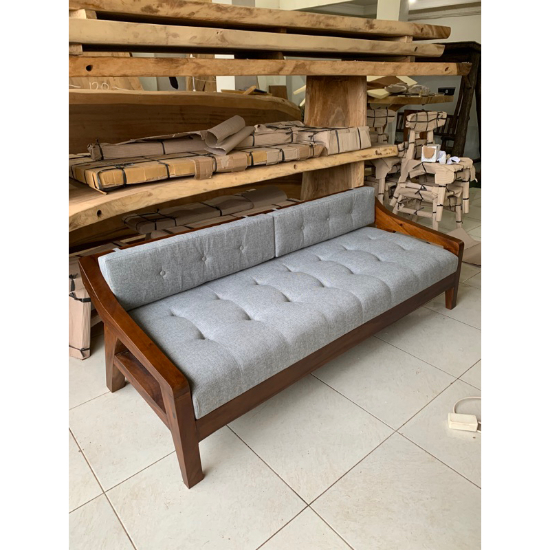 Jual BANGKU SOFA MINIMALIS KAYU TREMBESI/BANGKU SOFA PANJANG | Shopee ...