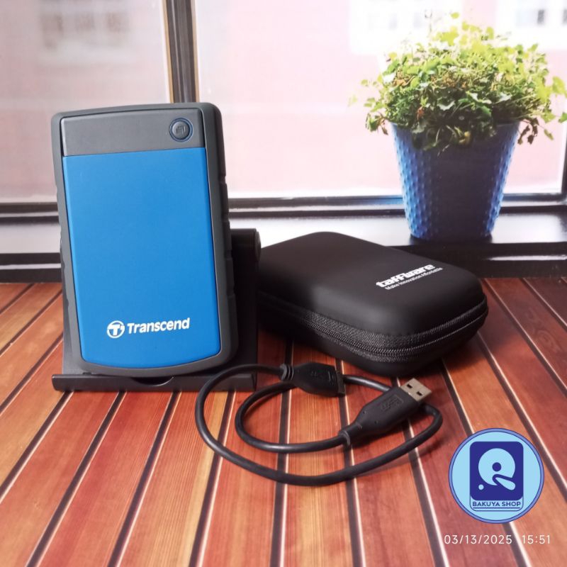 Jual HDD Hardisk Harddisk External Transcend Storejet 25H3 Antishock Protection 2TB Mulus Normal ...