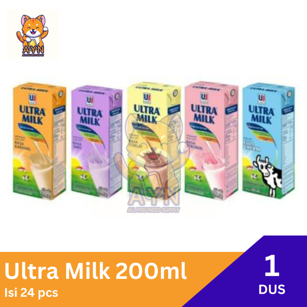 Jual Susu Ultra Milk UHT 200 ml [ 1 dus isi 24 pcs ] | Shopee Indonesia