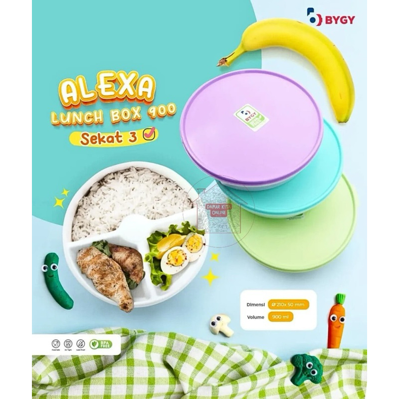 Jual Paket 3pcs 6pcs Lunch Box Set Alexa 3 Sekat / Kedap Udara / Tempat ...