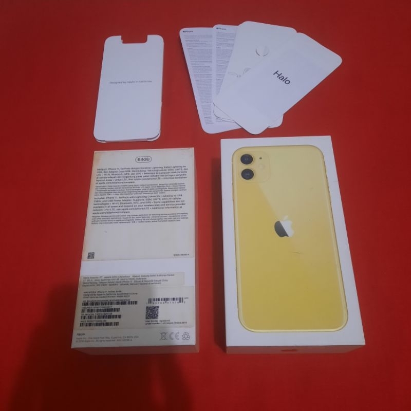 Jual dus box iphone 11 kuning original copotan digimap lengkap manual ...