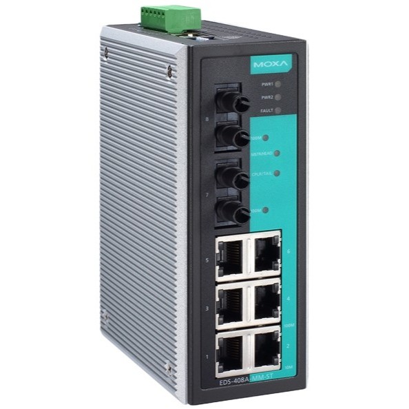 Jual MOXA EDS-408A-SS-SC 8-port Industrial DIN Rail FO Ethernet Switch ...