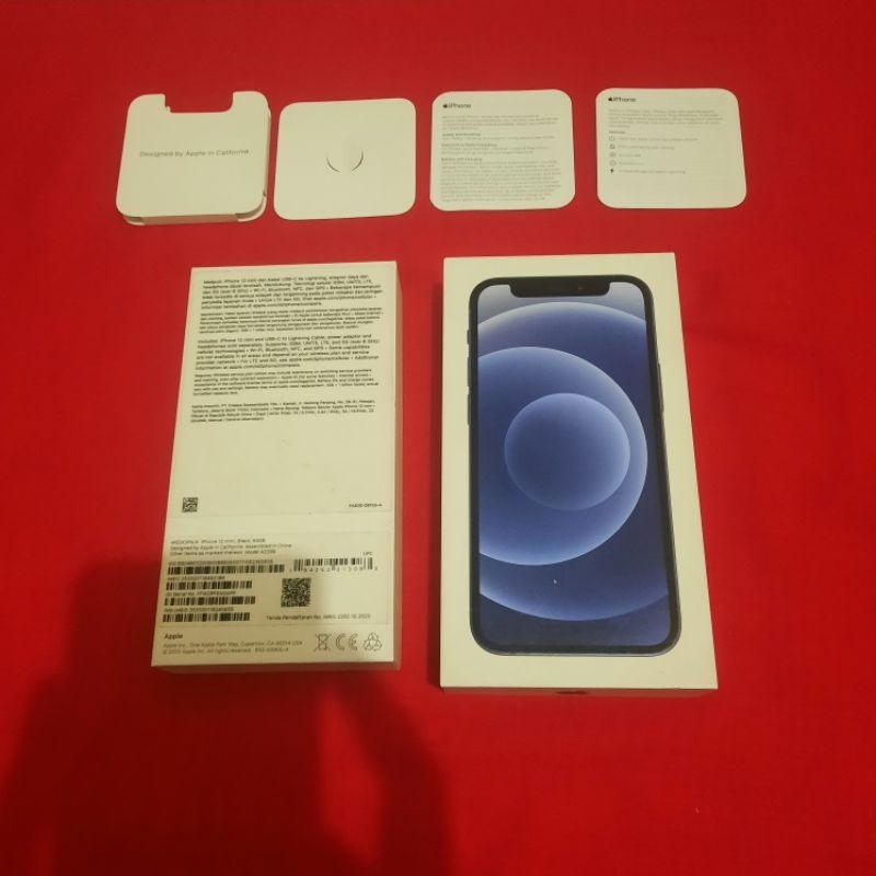 Jual dus box iphone 12 mini hitam original copotan ibox lengkap manual ...