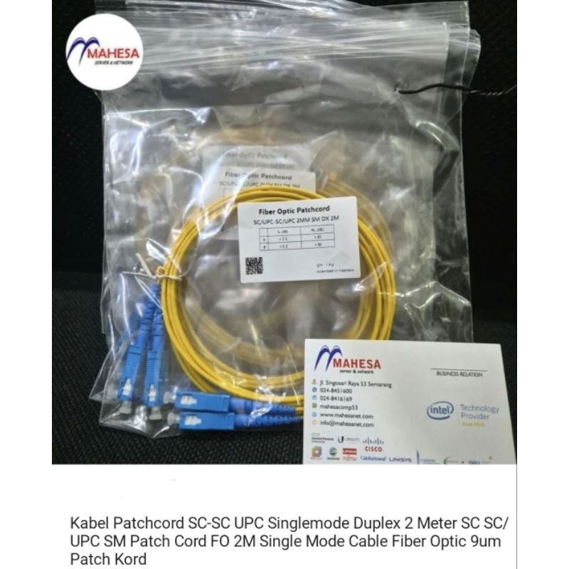Jual Patch Cord FO SC-SC SingleMode Duplex LC 2 Meter Kabel Fiber Optic Patchcord Cable SFP ...