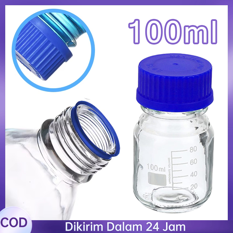 Jual 100ml Botol Laboratorium Botol Kaca Reagen Botol Sampel Botol Kimia Sample Botol Reagent ...