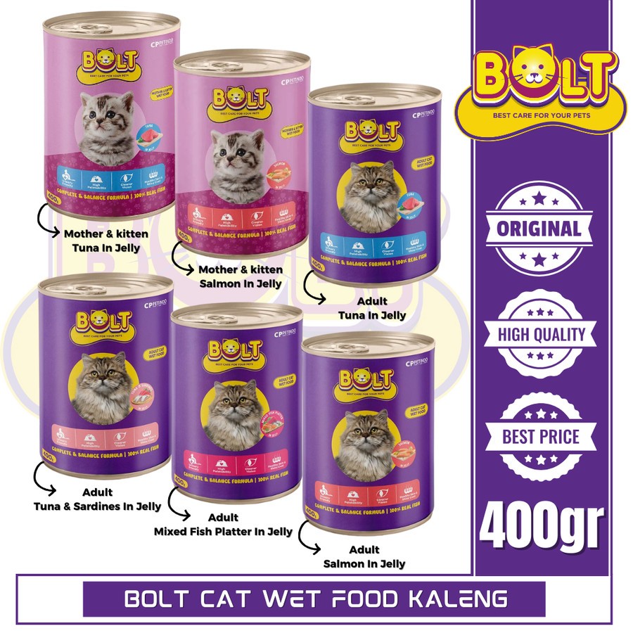 Jual Bolt cat kaleng 400gr makanan basah kucing alvarian | Shopee Indonesia