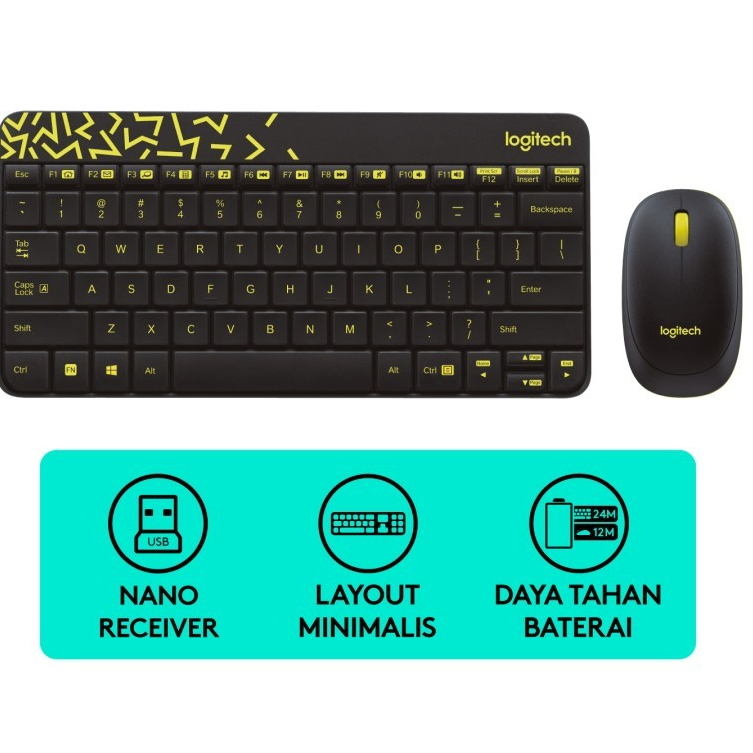 Jual LOGITECH MK240 Keyboard + Mouse Wireless Mini | Shopee Indonesia