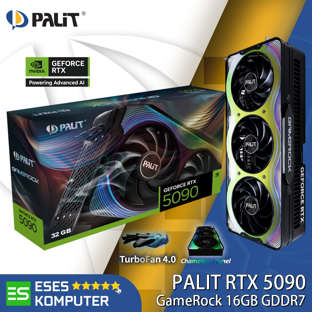 Jual VGA Palit GeForce RTX 5090 GameRock 32GB GDDR7 | Shopee Indonesia