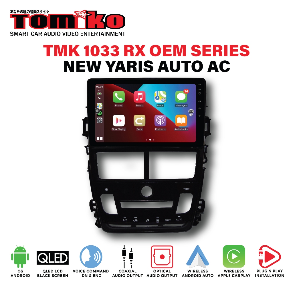 Jual Tomiko headunit android tmk 1033 rx oem for New Yaris Auto AC | Shopee Indonesia