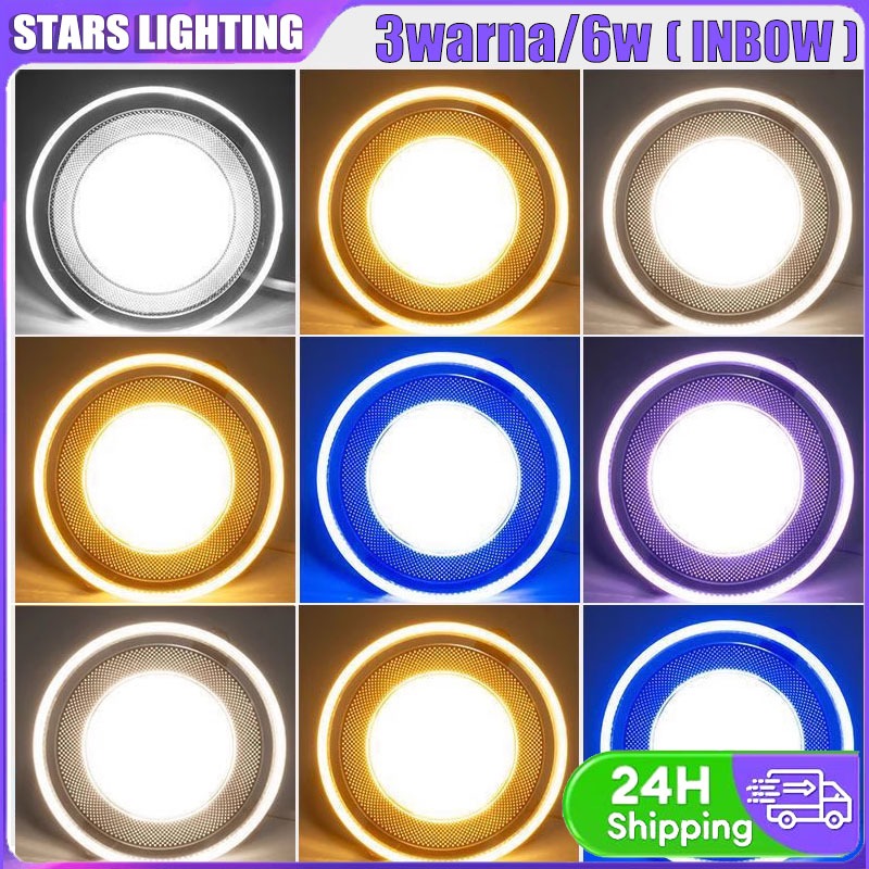 Jual STARLIGHT LAMPU DOWNLIGHT LED 3 WARNA 6WATT/ KUNING BIRU UNGU ...