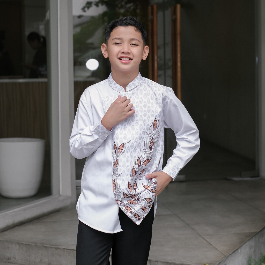 Jual Baju Koko Anak Laki Laki Corak Batik Tankgai Bunga CHF Bahan ...