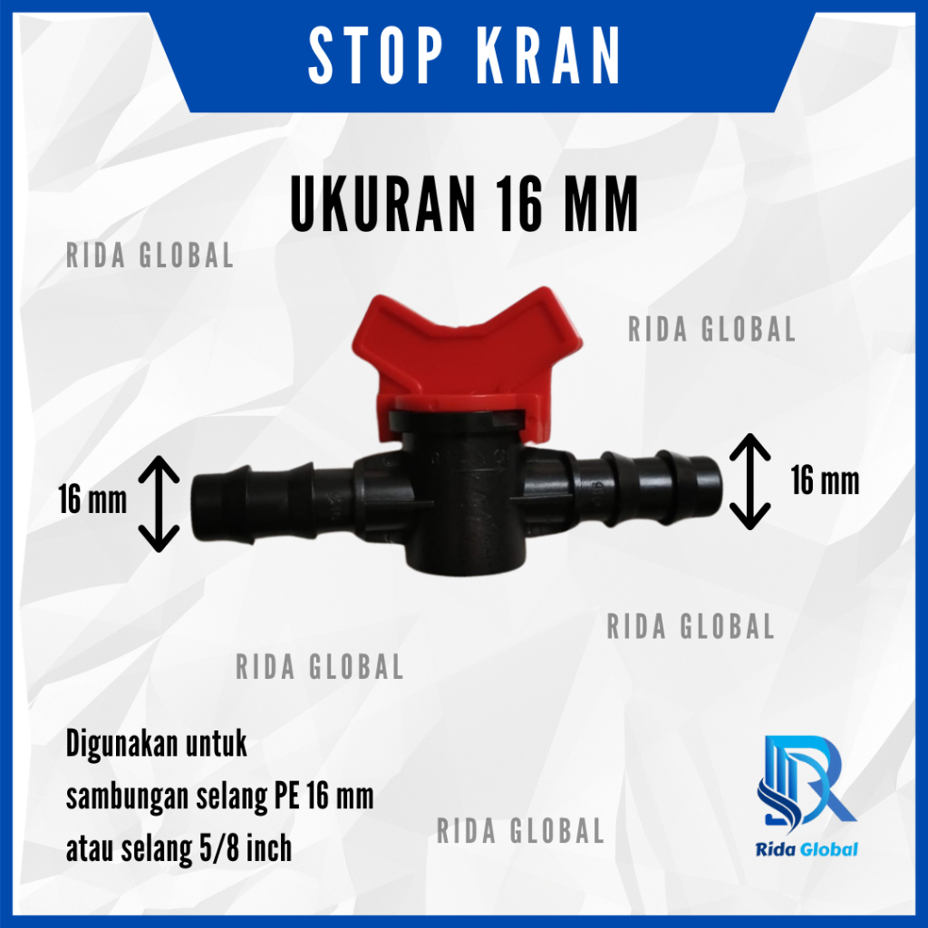 Jual Stop Kran 16mm 20mm untuk menyambungkan Selang Pe 16mm 20mm | Shopee Indonesia
